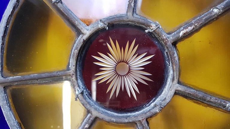 Large 19th Century Convex Stained Glass Window For Sale at 1stDibs ...