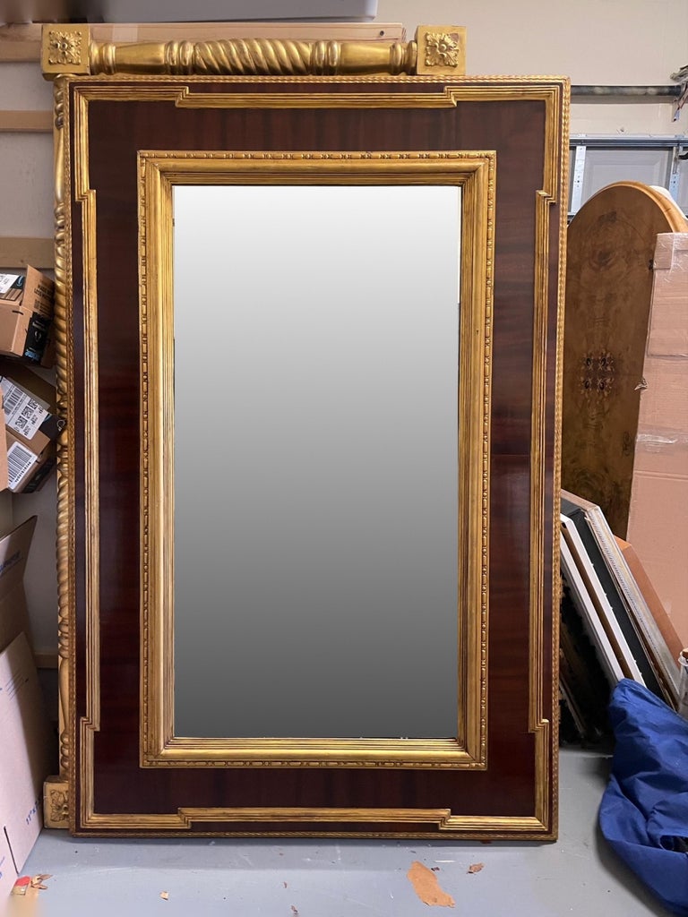 Large 19th Century Dutch Baroque Style Ripple Frame Walnut Partial Gilt ...