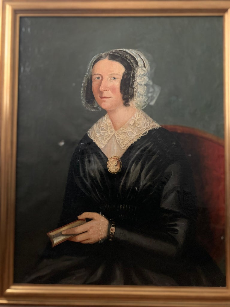 Large 19th Century Dutch Oil Portrait Painting For Sale at 1stDibs