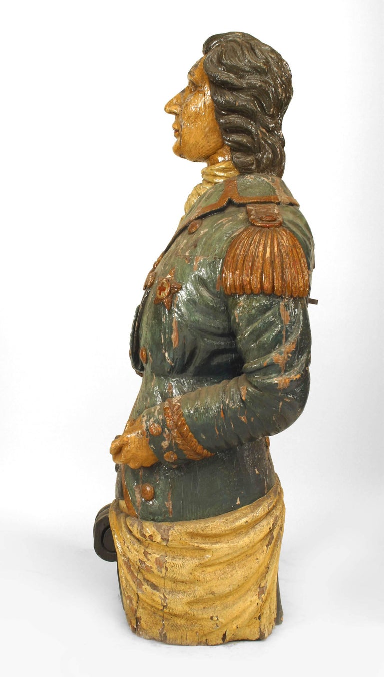 19th Century English Polychrome Carved Ship Figurehead of Lord Nelson ...