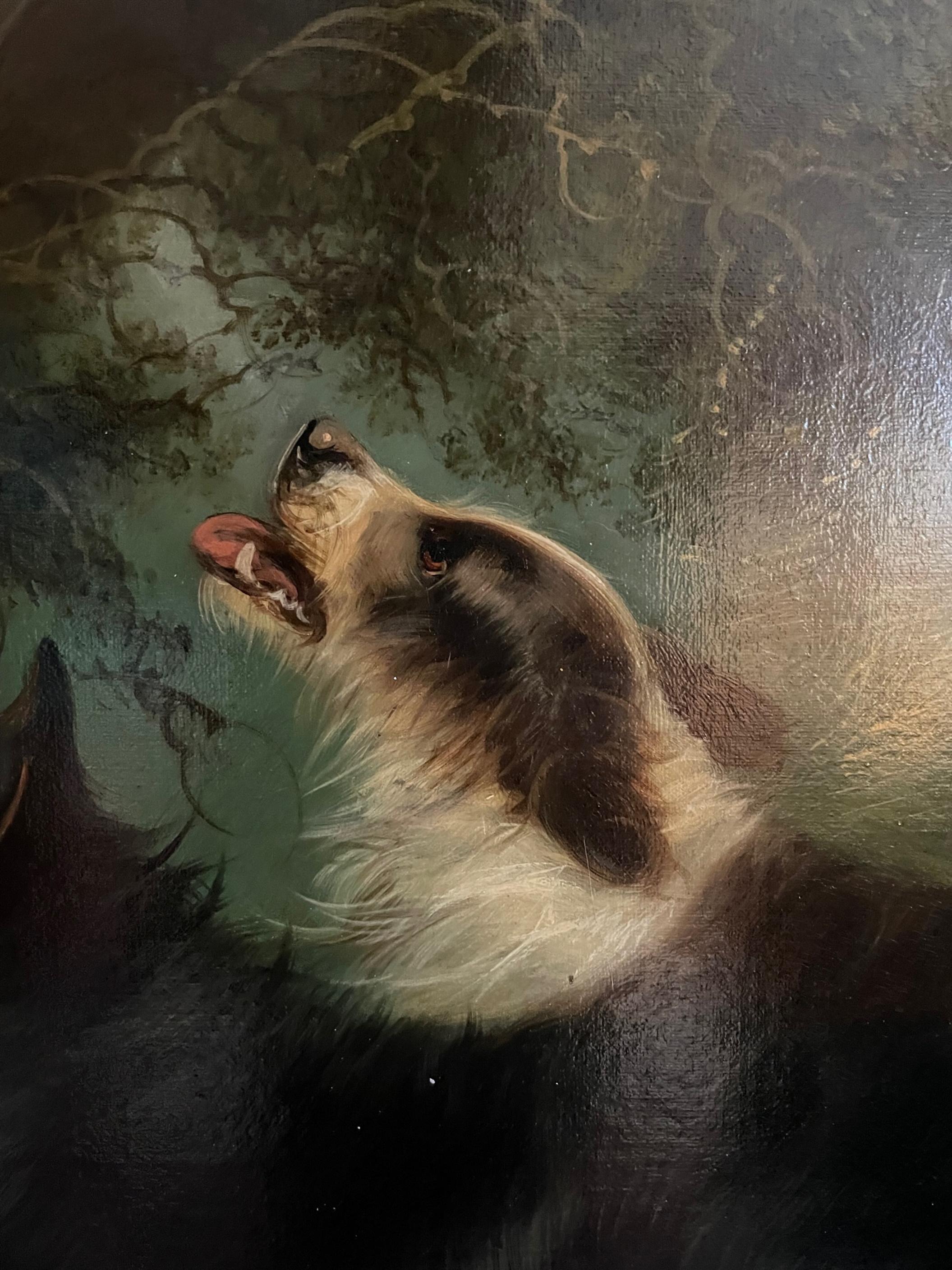 Large 19th Century English Oil Painting, Dogs Hunt Fox Signed Edward ...