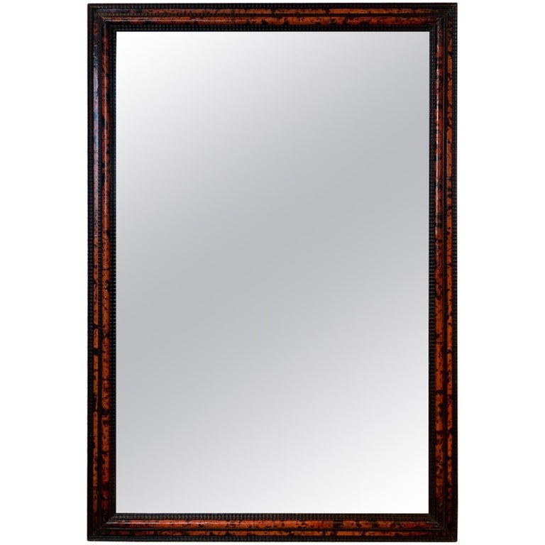 Large 19th Century Faux Tortoise Frame with Original Mirror Plate at ...