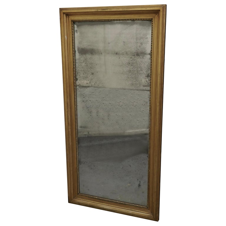 Large 19th Century Framed Distressed Wall Mirror For Sale at 1stDibs