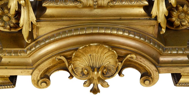 Large 19th Century French Gilded Clock Set For Sale at 1stDibs