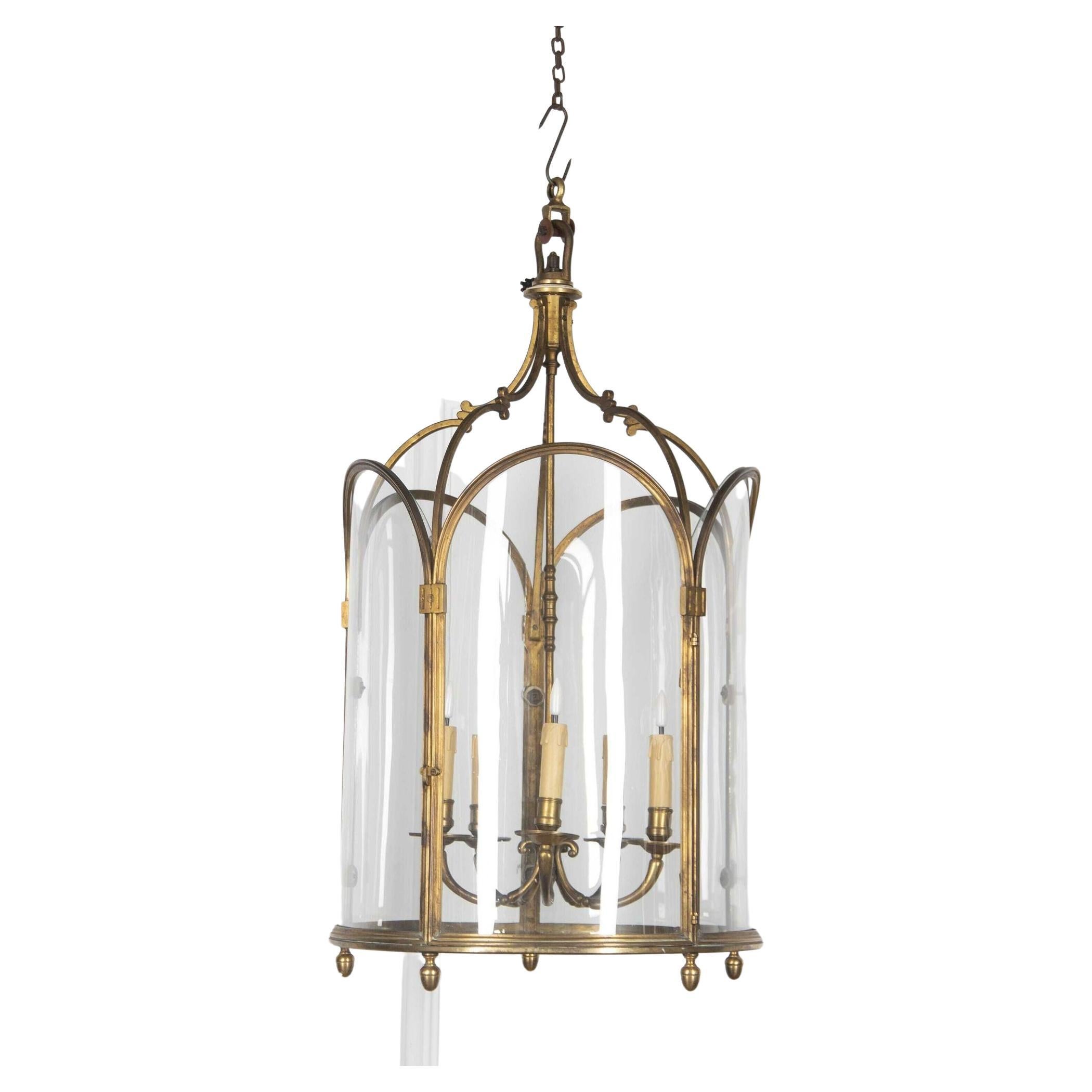 Large 19th Century French Gilt Bronze Hall Lantern at 1stDibs