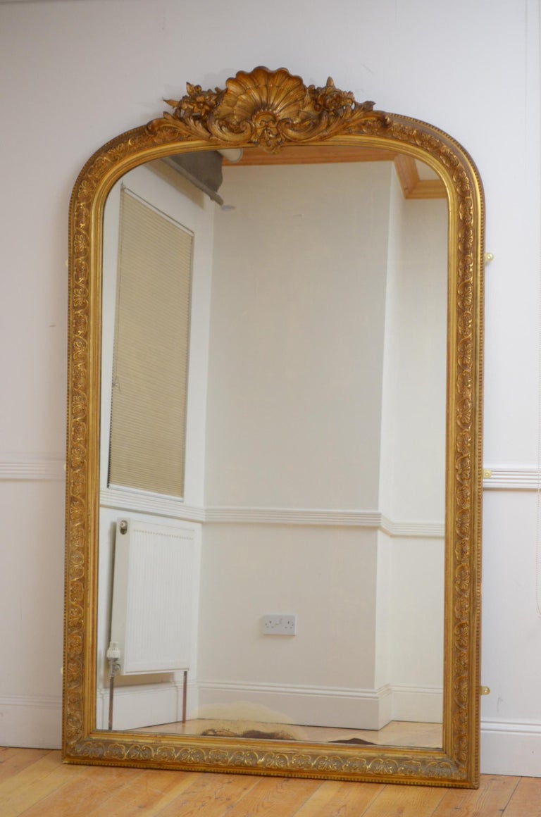 Large 19th Century Gilded Mirror For Sale at 1stDibs | large gilded mirror