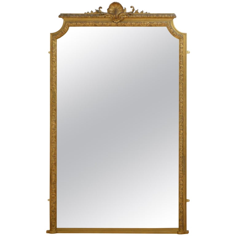 Large 19th Century Giltwood Mirror For Sale at 1stDibs