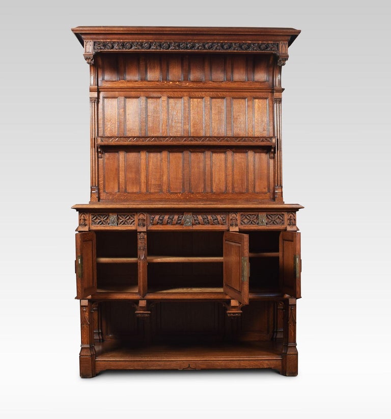 Large 19th Century Gothic Revival Oak Sideboard For Sale at 1stDibs
