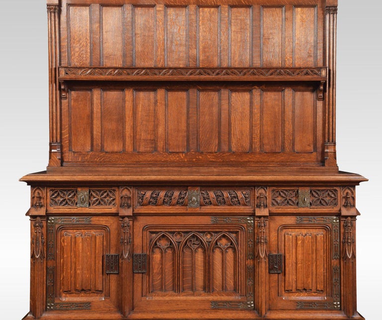 Large 19th Century Gothic Revival Oak Sideboard For Sale at 1stDibs