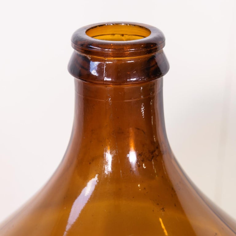 Large 19th Century Hand Blown French Amber Glass Demijohn or Dame ...