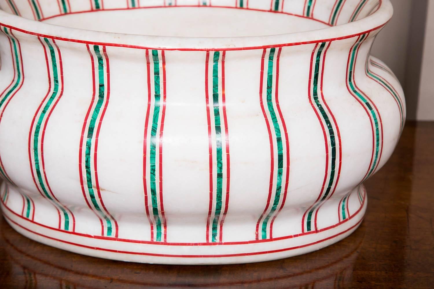 Large 19th Century Indian Alabaster Planter For Sale at 1stDibs