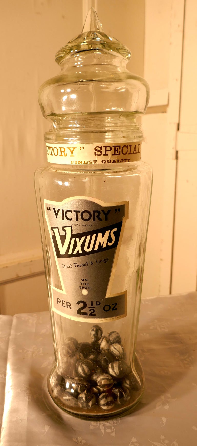 Large 19th Century Large Victory Sweet Shop Jar For Sale at 1stDibs