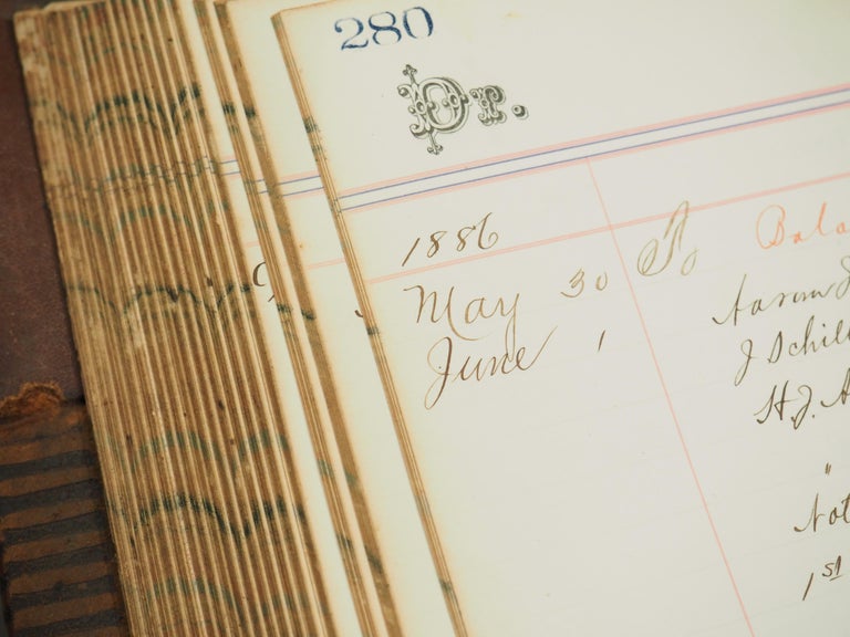 Large 19th Century Leather Bound Ledger by Culver, Page, Hoyne and Co ...