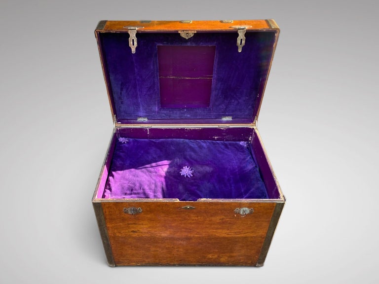 Large 19th Century Oak Travelling Silver Chest Storage Trunk For Sale ...