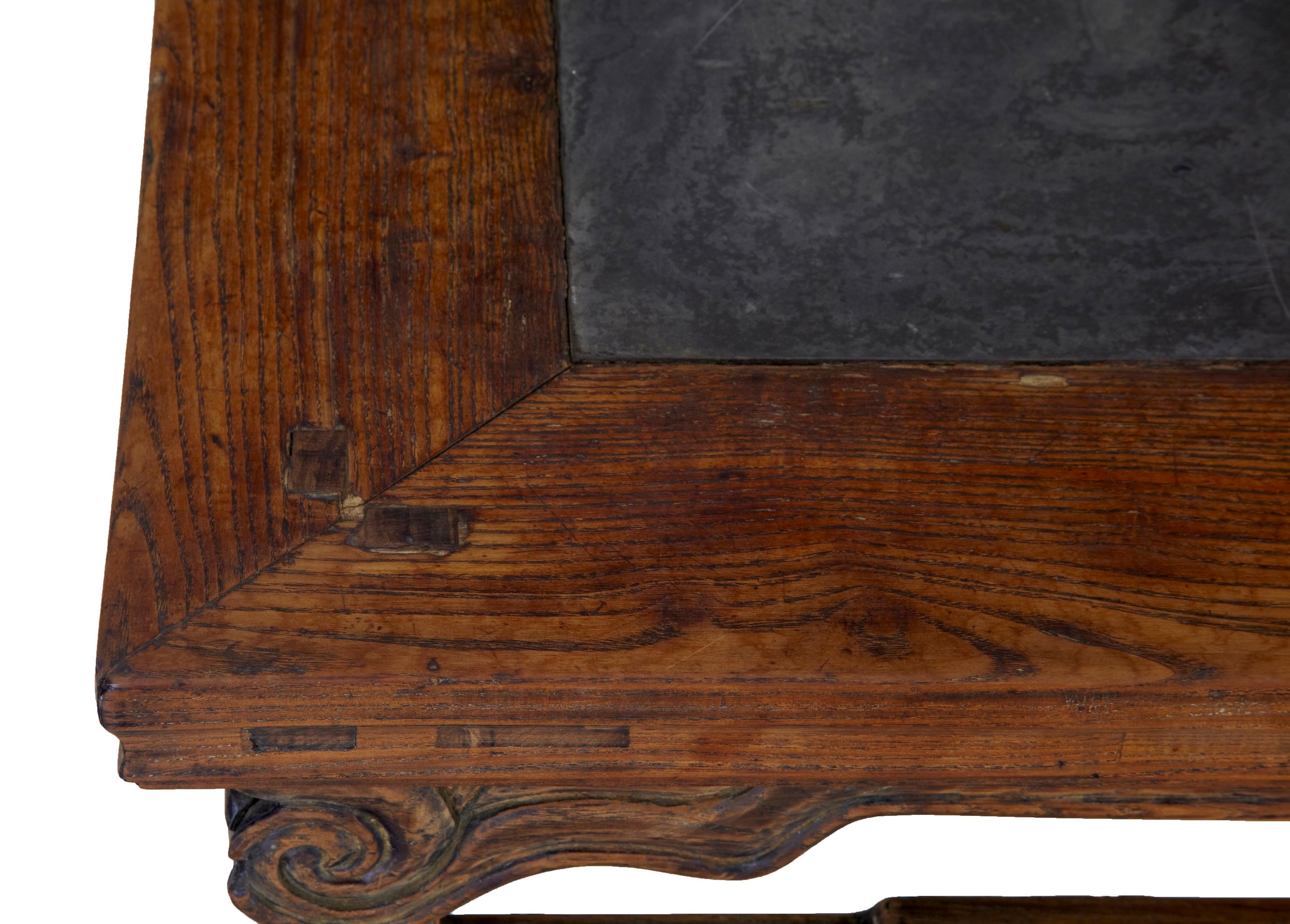 Large 19th Century Oriental Hard Wood Marble Inset Table For Sale at ...