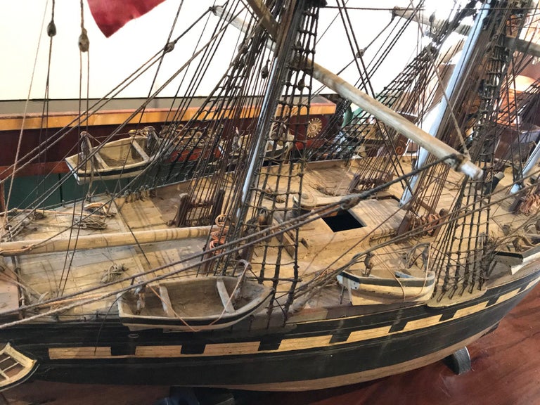 Large 19th Century Painted Wood Model of the Sailing Ship "Margaret ...