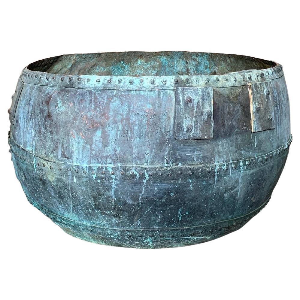 Large 19th Century Riveted Copper Planter For Sale at 1stDibs