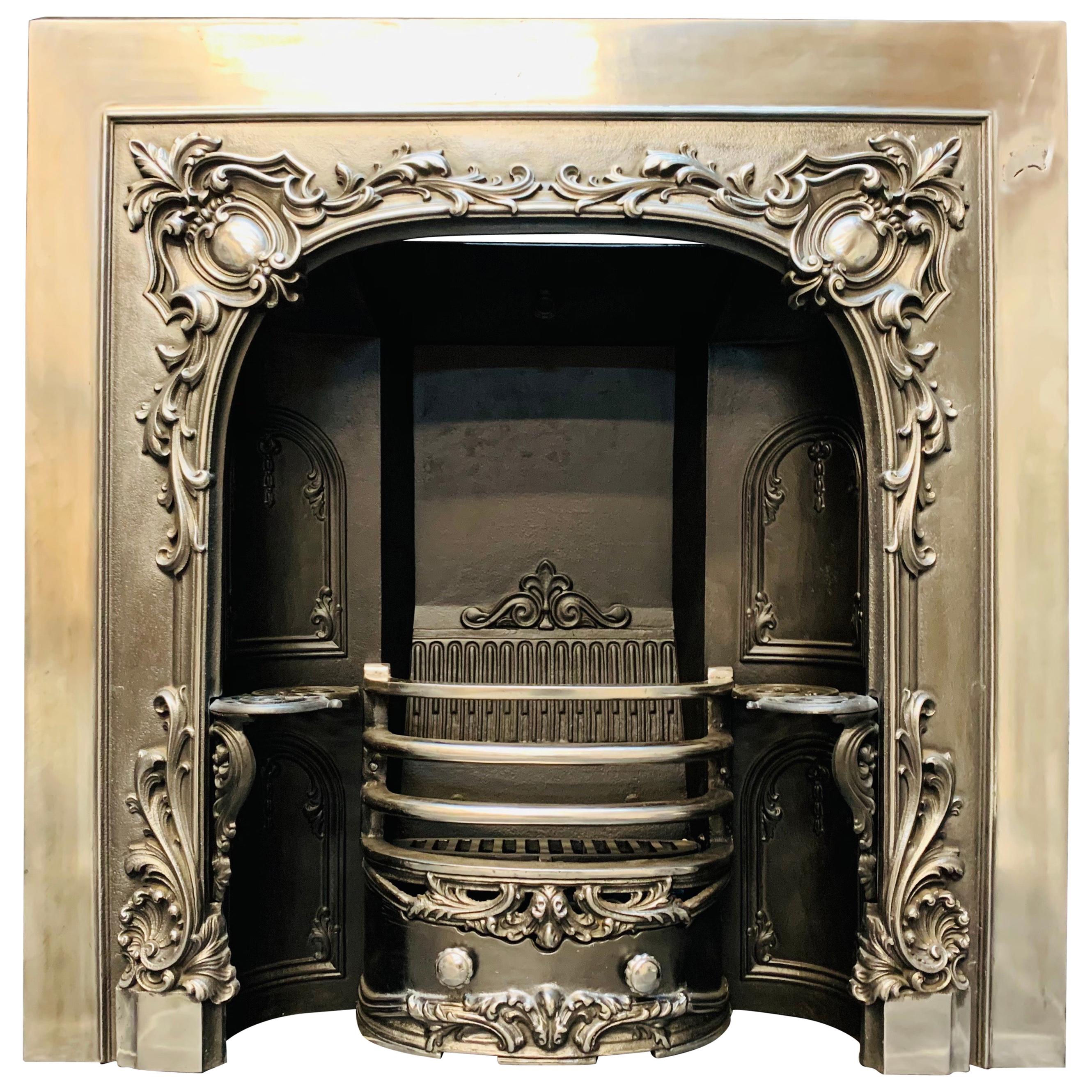20th Century Georgian Style Cast Iron Rococo Fire Basket Grate For Sale ...