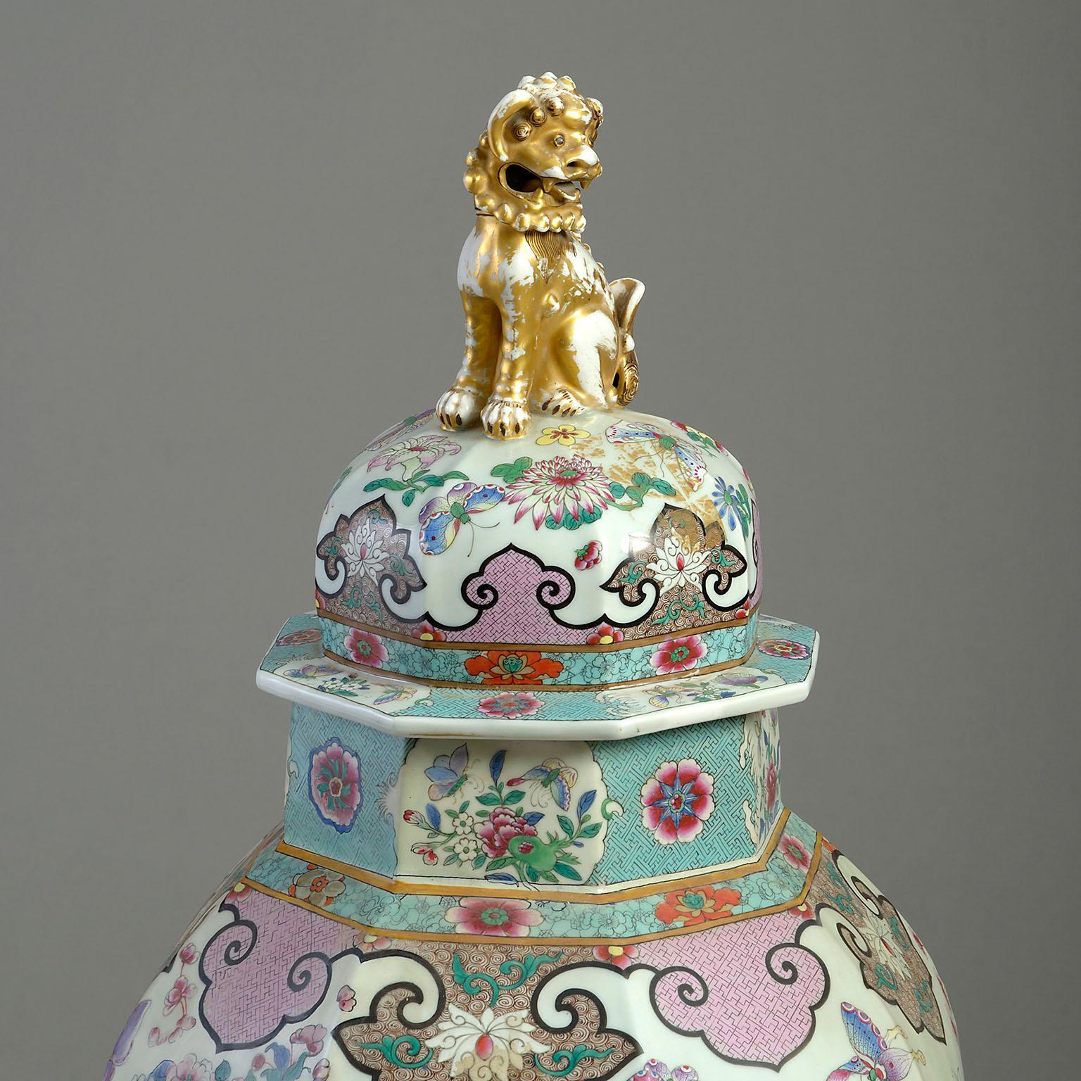 Large 19th Century Samson Famille Rose Porcelain Soldier Vase at 1stDibs