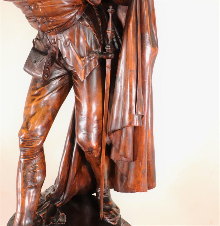 Large 19th Century Sculpture of Mandolin Player by Valentino Panciera ...