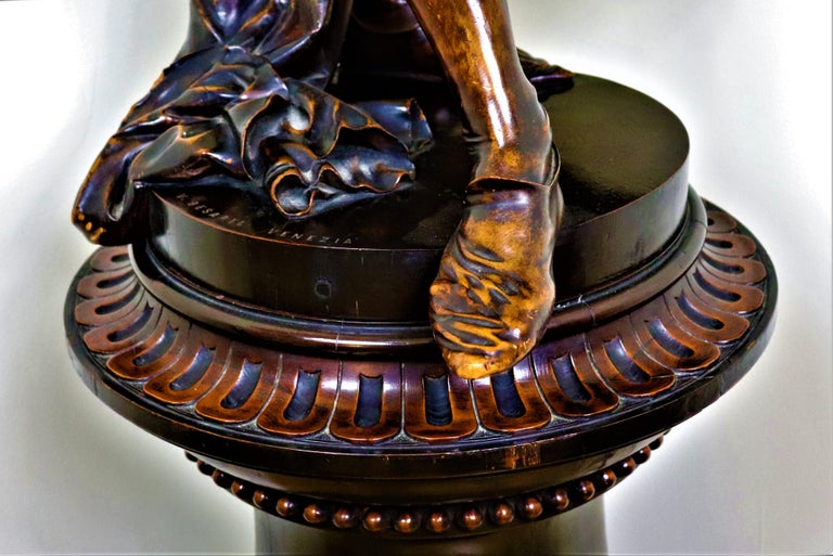 Large 19th Century Sculpture of Mandolin Player by Valentino Panciera ...