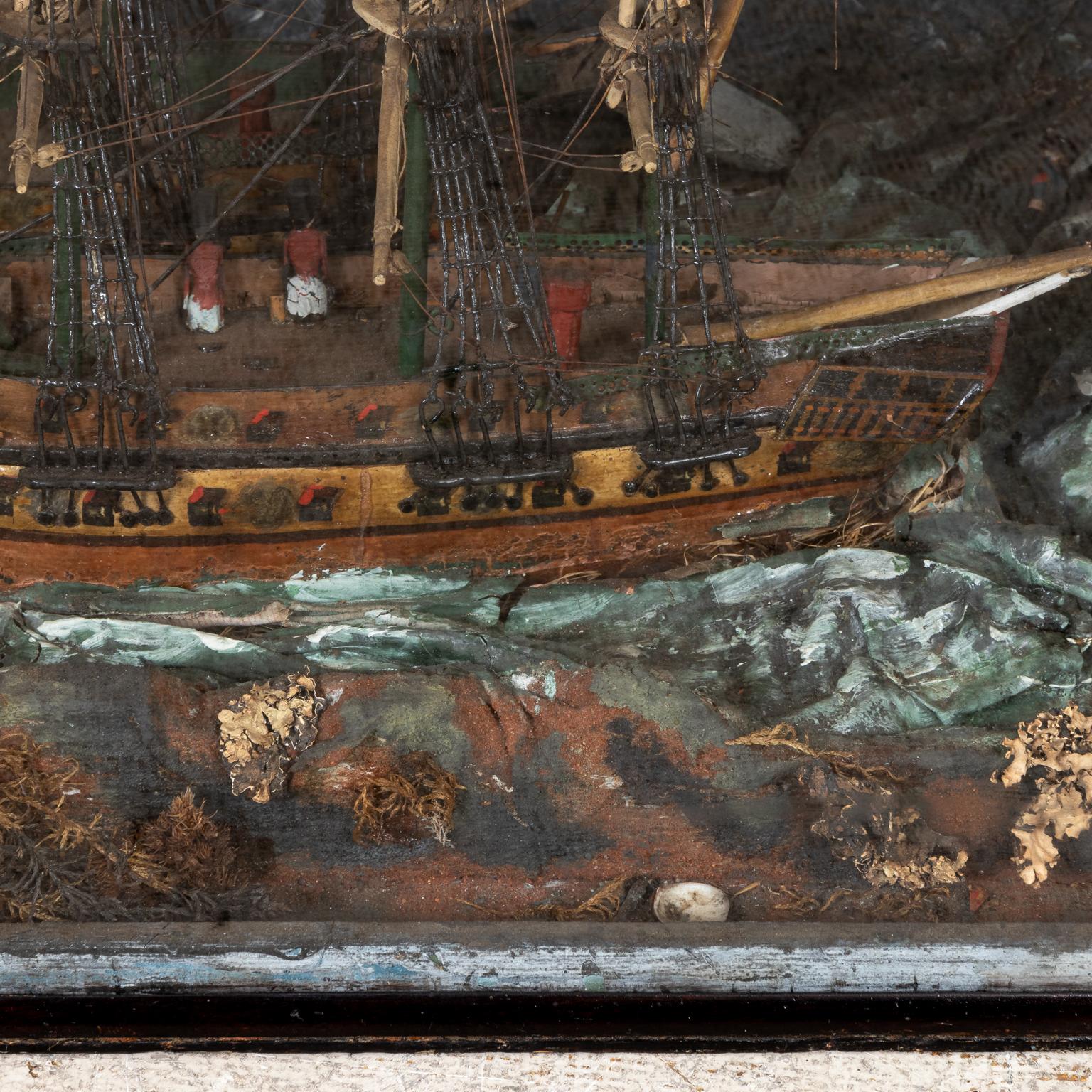 Large 19th Century Ship Diorama USS Chesapeake For Sale at 1stDibs
