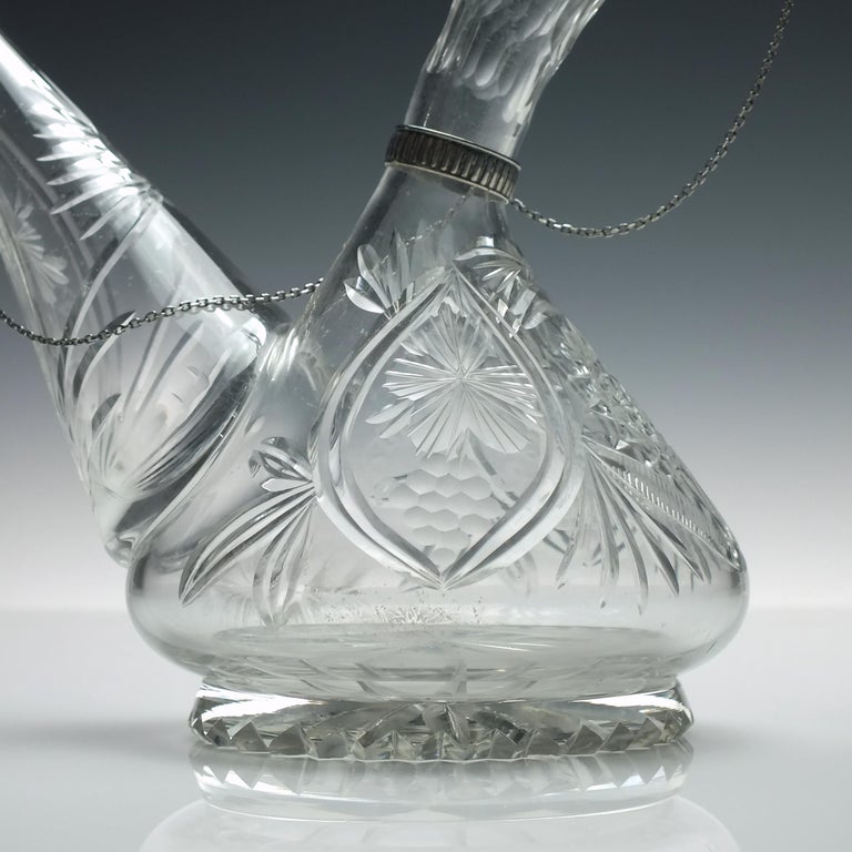 Large 19th Century Victorian Glass Porron Decanter, circa 1880 For Sale ...