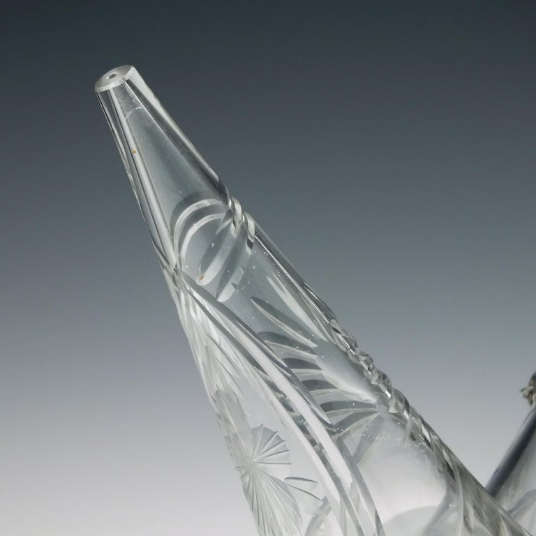 Large 19th Century Victorian Glass Porron Decanter, circa 1880 For Sale ...