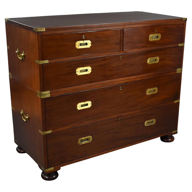 Large 19th Century Victorian Mahogany Campaign Style Chest For Sale at ...