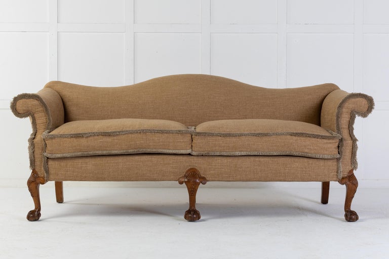 Large 19th Century Walnut Camel Back Sofa at 1stDibs