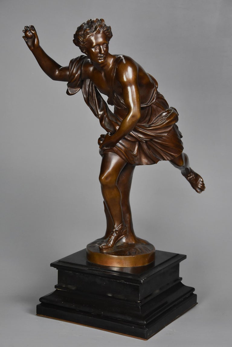 Large 19th Century Bronze Figure of ‘Hippomenes’ Signed ‘F.Barbedienne ...