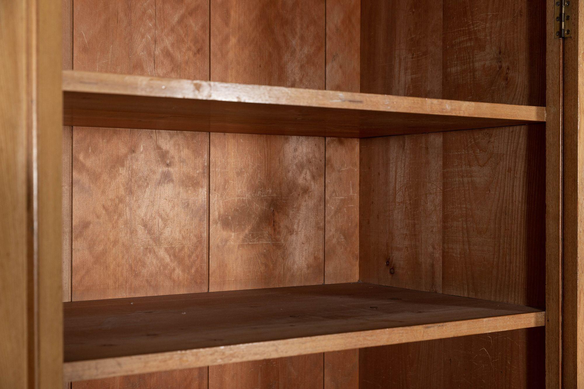 Large 19th C English Ash Housekeepers Cupboard For Sale at 1stDibs