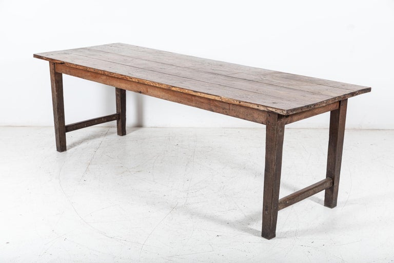 Large 19thC English Elm and Pine Top Refectory Dining Table at 1stDibs