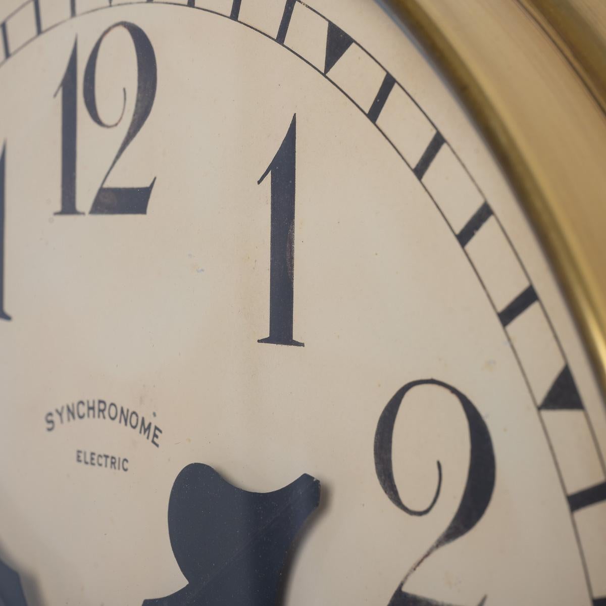 Large Antique Brass Industrial Slave Clock by Synchronome at 1stDibs