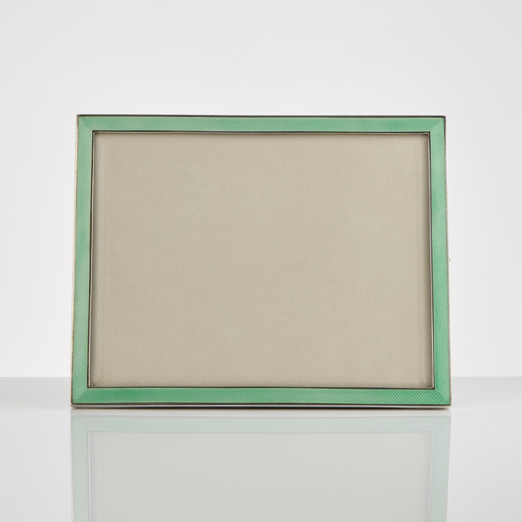 Large 20th Century Art Deco Silver and Enamel Photograph Frame, circa ...