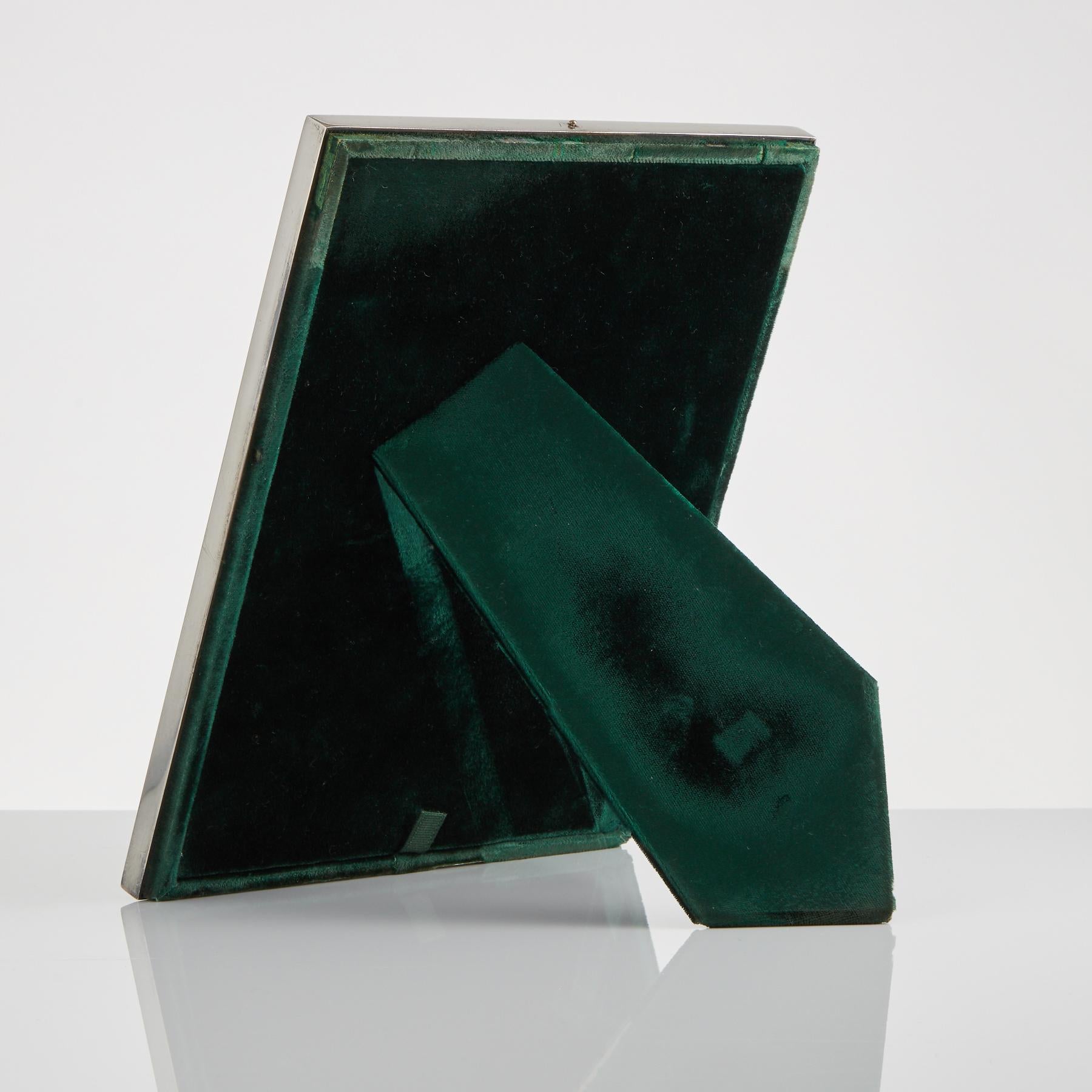 Large 20th Century Art Deco Silver and Enamel Photograph Frame, circa ...