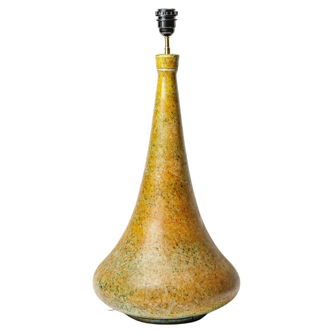 Large 20th century design colored ceramic table lamp by Bernard Buffat ...