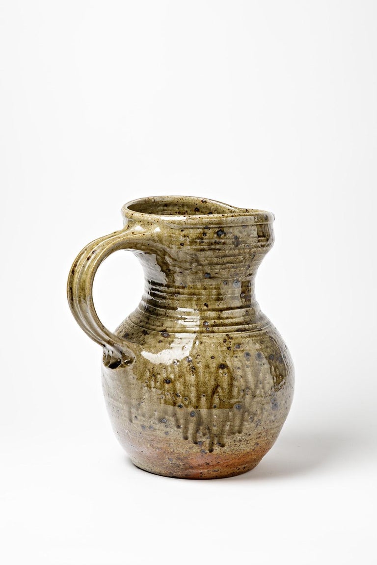 Large 20th Century Design Stoneware Ceramic Pitcher by Alain Magne La ...