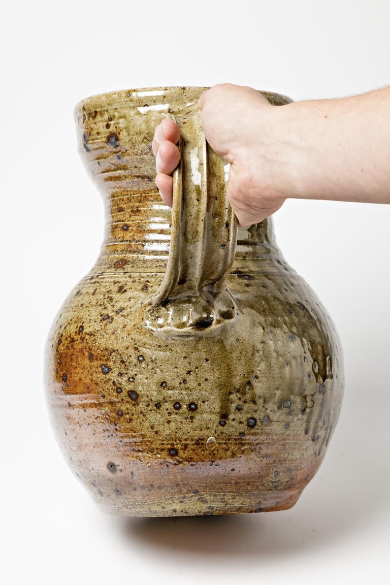 Large 20th Century Design Stoneware Ceramic Pitcher by Alain Magne La ...
