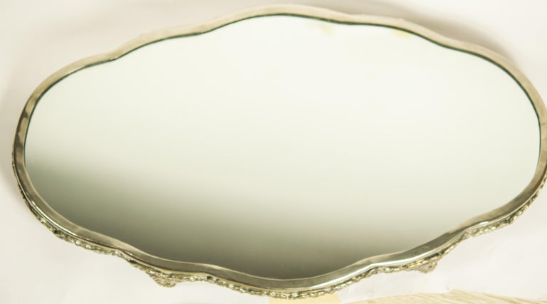 Large 20th Century Silver Plate Stylized Oval Plateau Centerpiece at ...