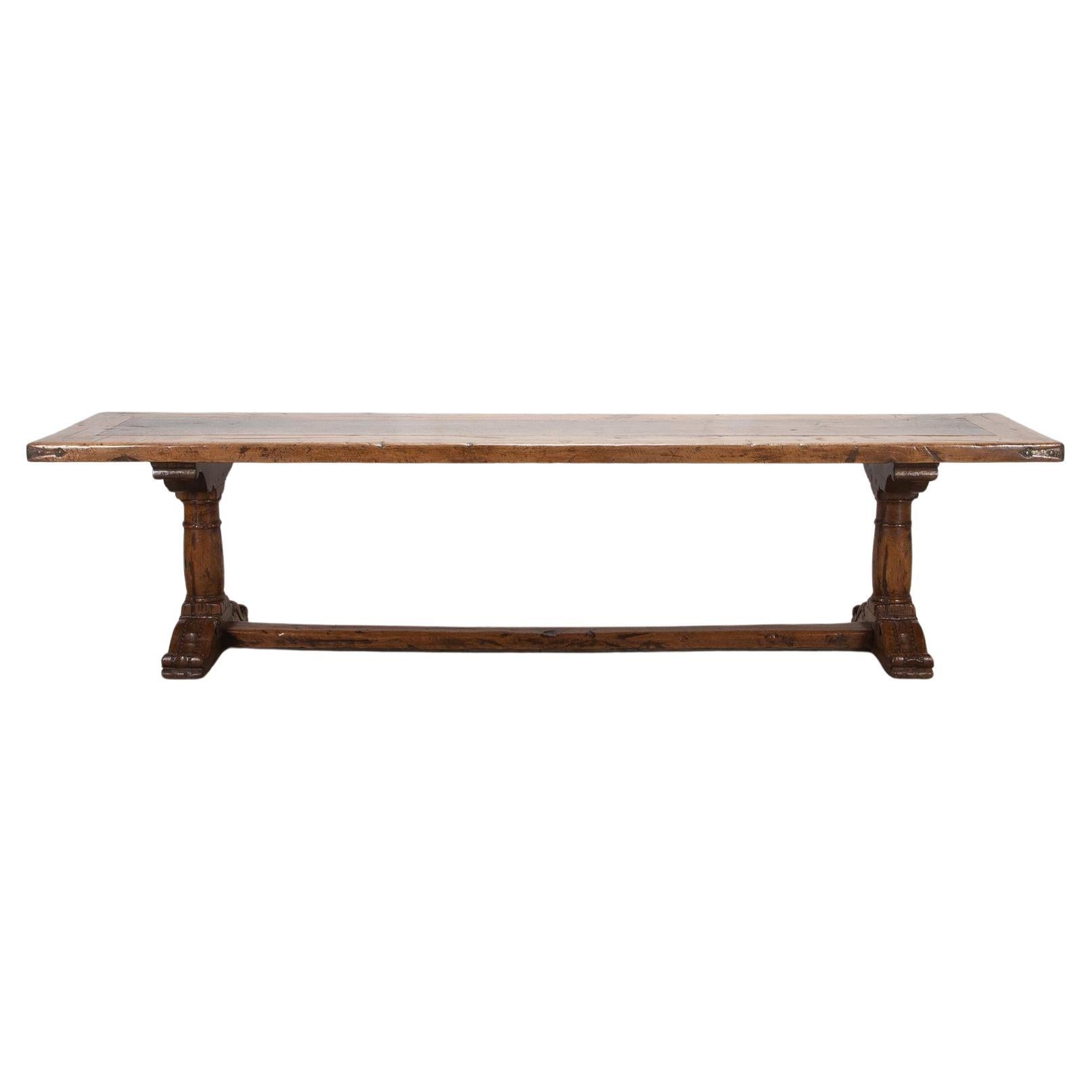 Large Walnut Refectory Table, Italy, 18th Century For Sale at 1stDibs