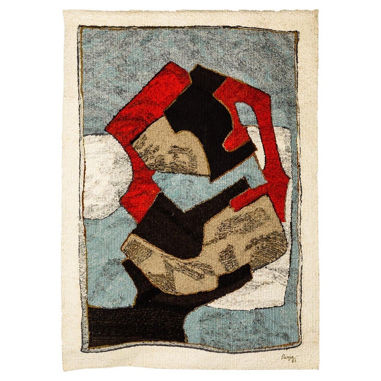 Large 20th Century Wool Wall Tapestrie by Albert Rouiller Swiss ...