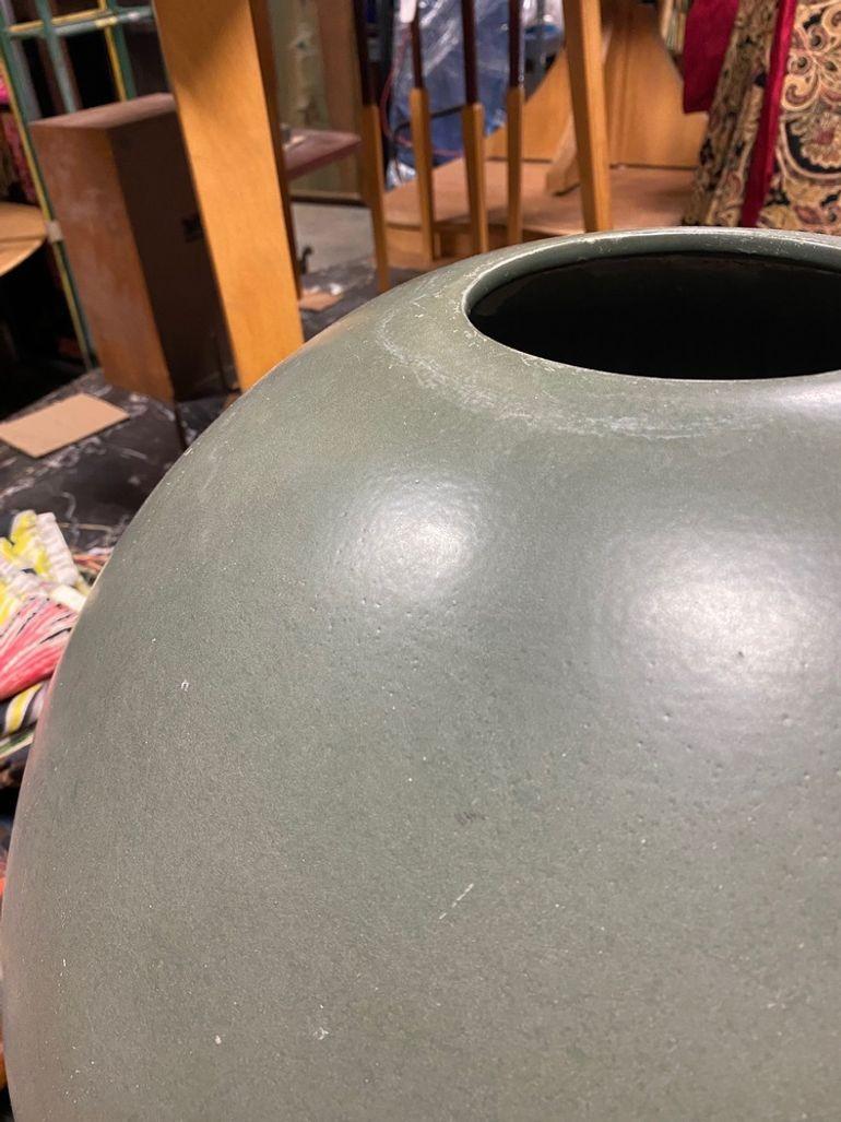 Large 25" Green Glazed Planter Vase by Marilyn Austin for Architectural ...