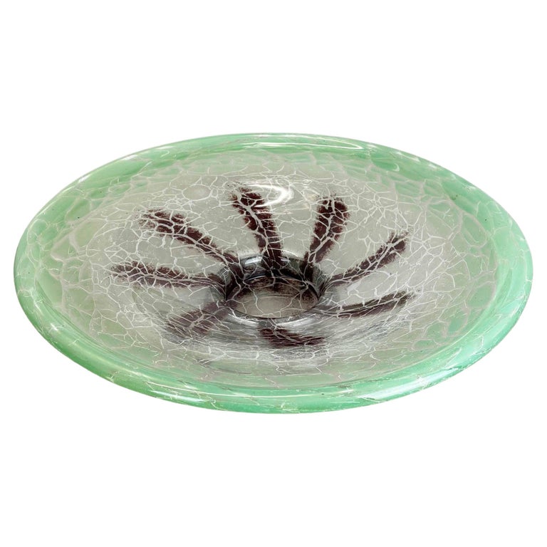 Large Glass Bowl by Karl Wiedmann for WMF Ikora, 1930s Baushaus Art ...