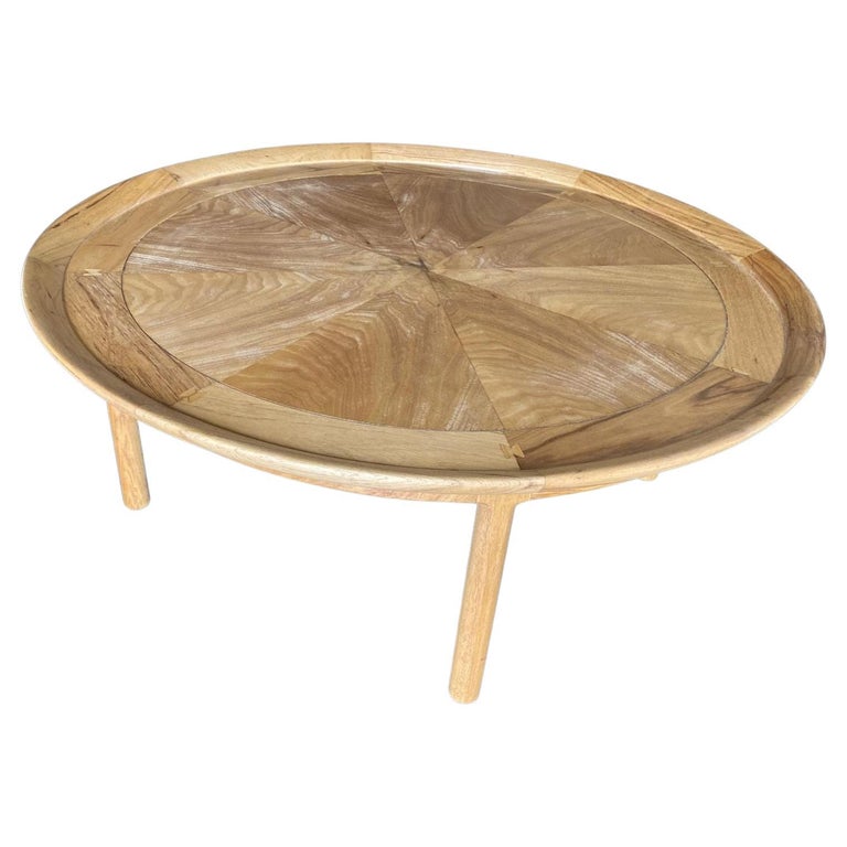 Large 40" High Style Mid-Century Round Inlayed Coffee Table For Sale at ...