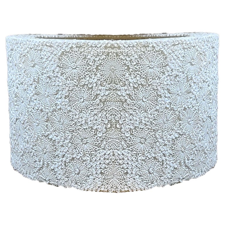 Large Resin Seashell Organic Drum Shade Chandelier For Sale at 1stDibs