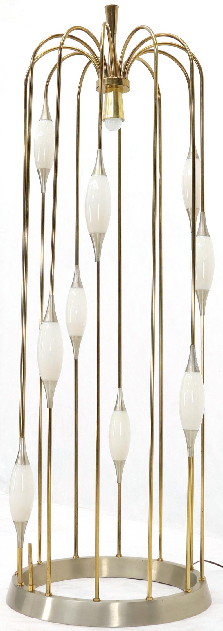 Large Waterfall Brass Floor Lamp Light Fixture For Sale at 1stDibs ...