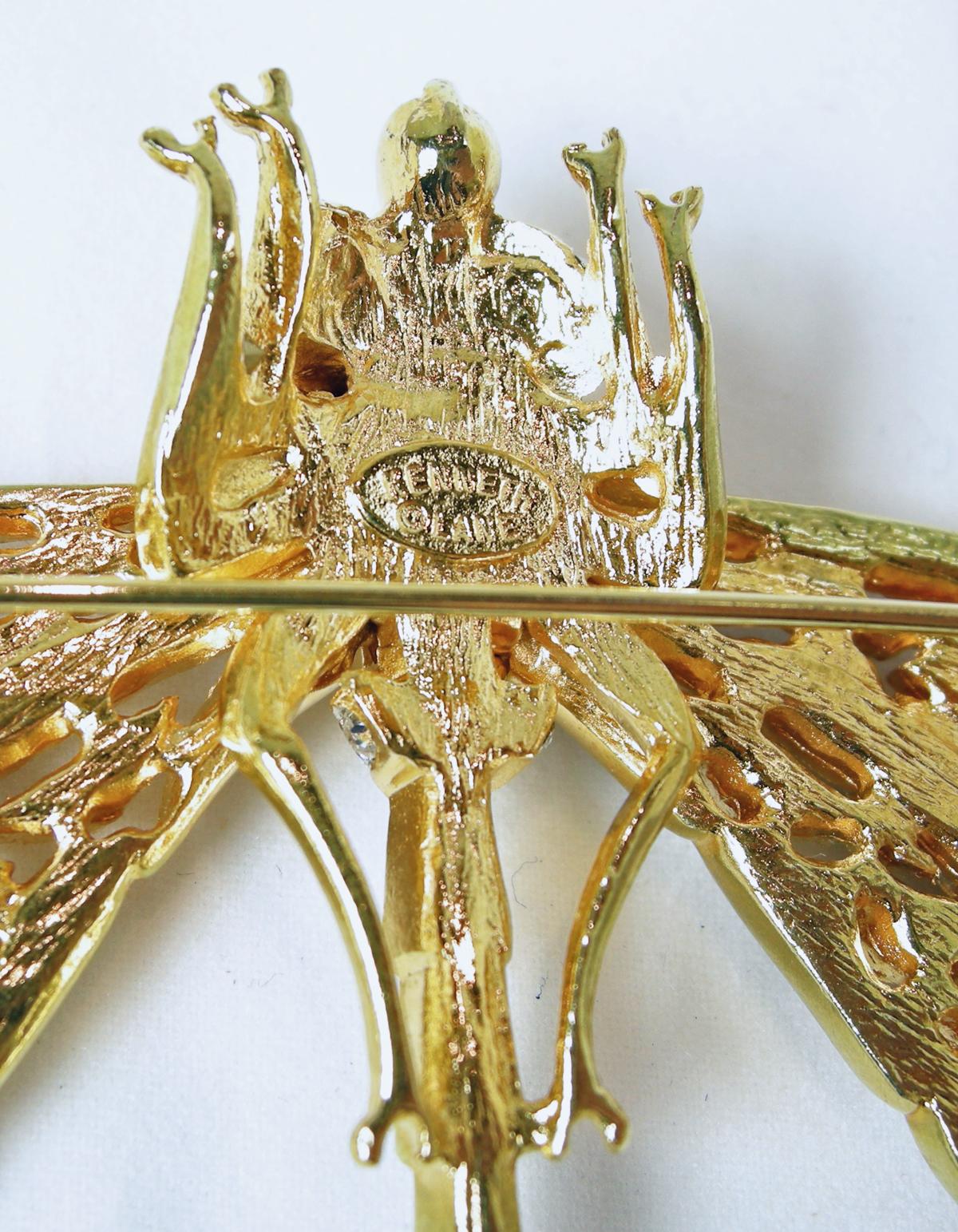 Large 5 “ Signed Kenneth Jay Lane Crystal Dragonfly Brooch at 1stDibs ...