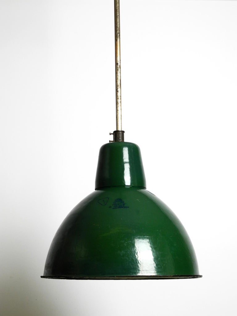 Large 50s Industrial Enameled Factory Lamp from France in the Original ...