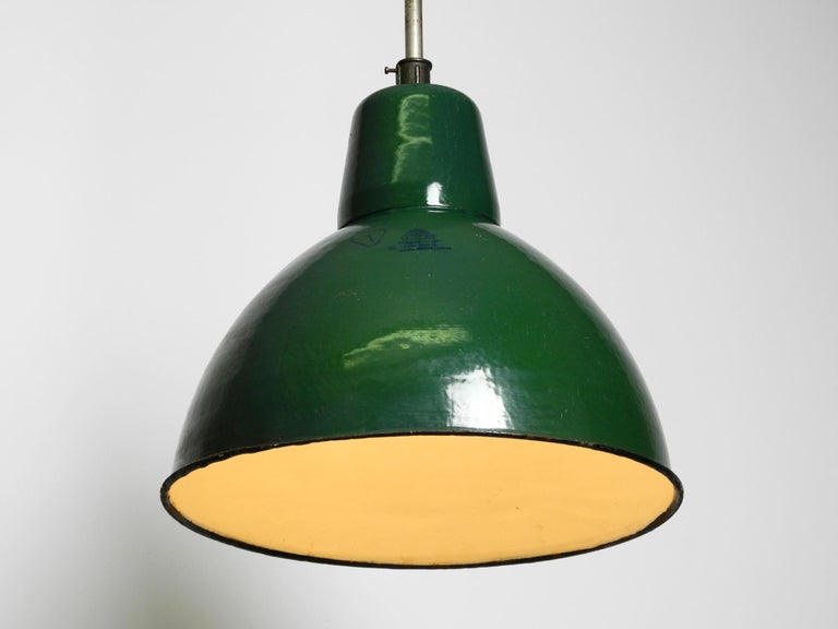 Large 50s Industrial Enameled Factory Lamp from France in the Original ...